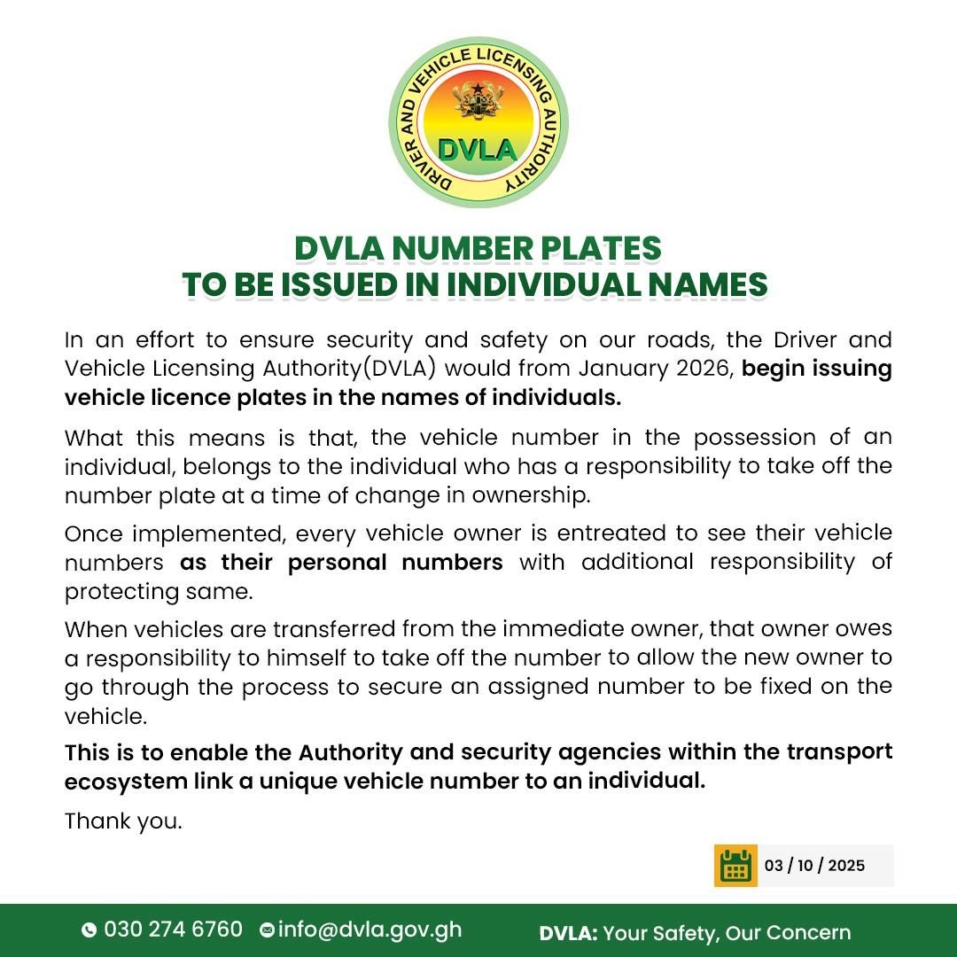 DVLA to Issue Vehicle Number Plates in Owners’ Names from January 2026 ...